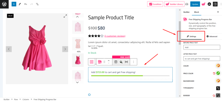 Free Shipping Progress Bar - WPXPO